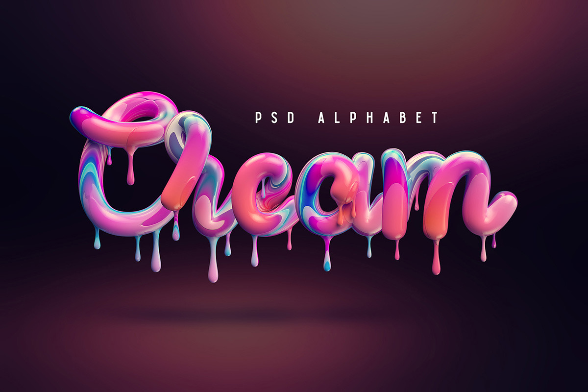 Cream alphabet Font #95845 - TemplateMonster