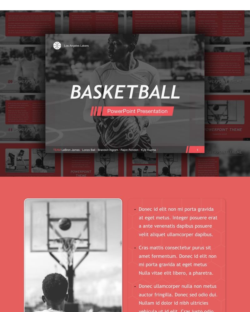 Basketball PowerPoint template #95982 - TemplateMonster