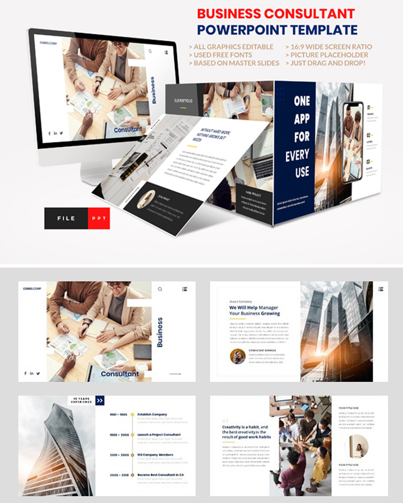 Business - Consultant Finance PowerPoint template