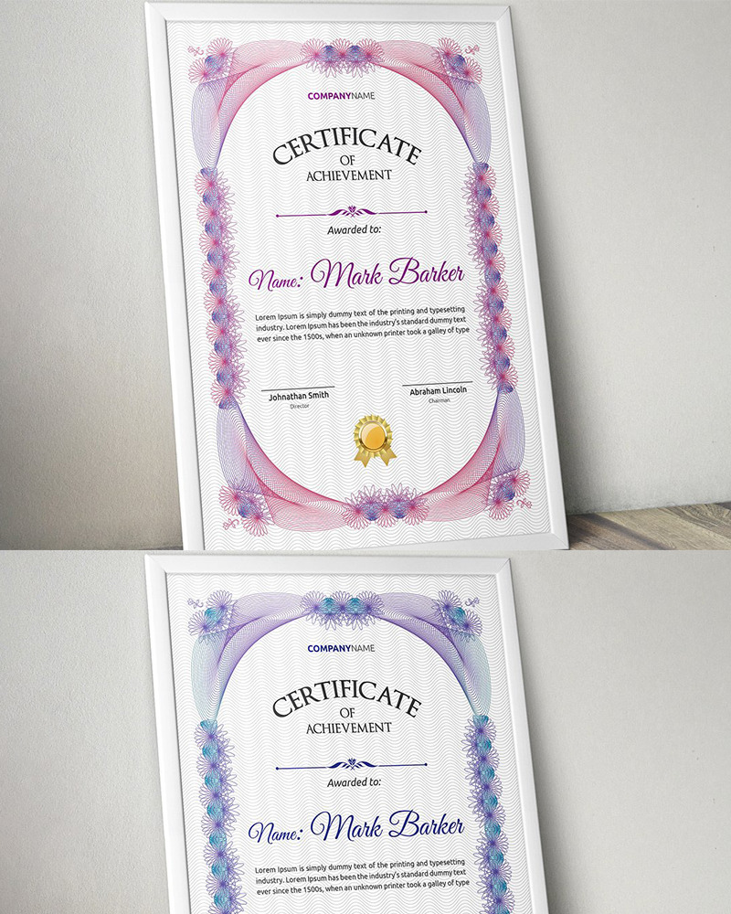 Decorative Certificate Template #95926 - TemplateMonster