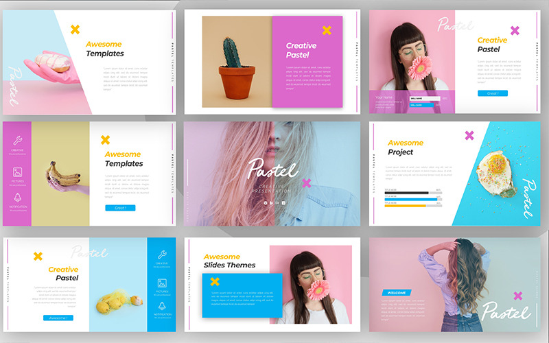 Pastel Creative PowerPoint template #95976 - TemplateMonster