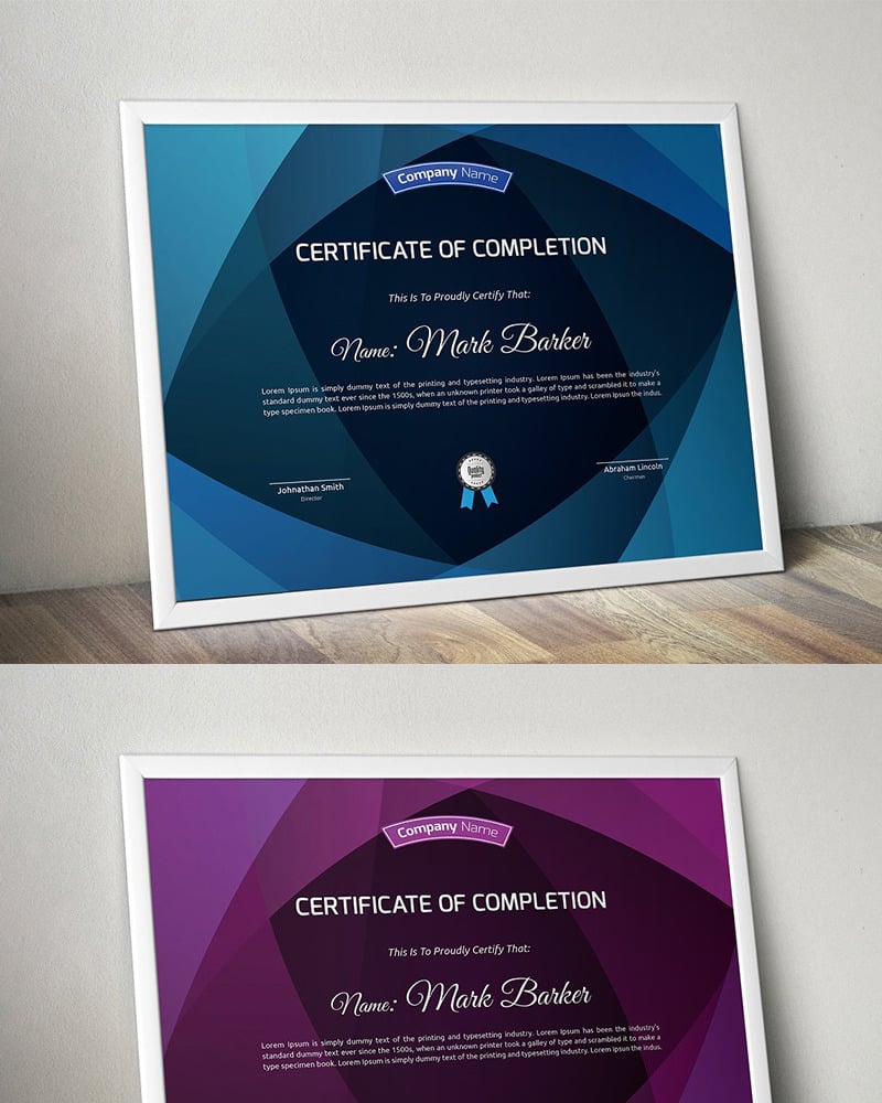 Colorful Background Certificate Template - TemplateMonster