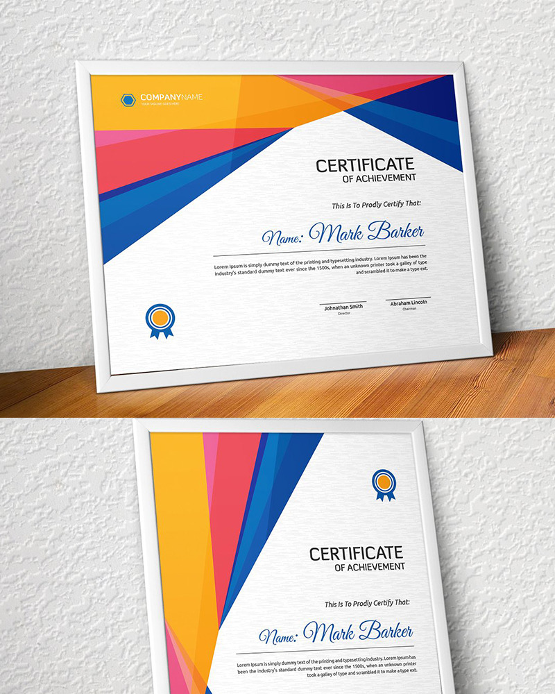 Colorful Certificate Template #96056 - TemplateMonster