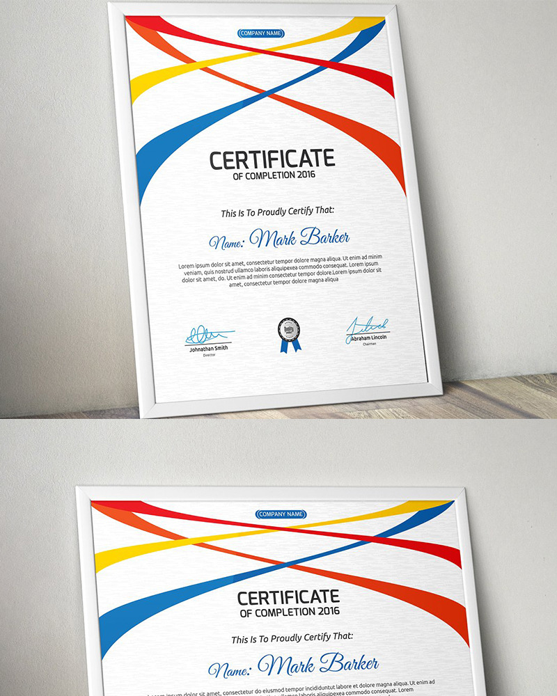 Colorful Stripes Certificate Template - TemplateMonster