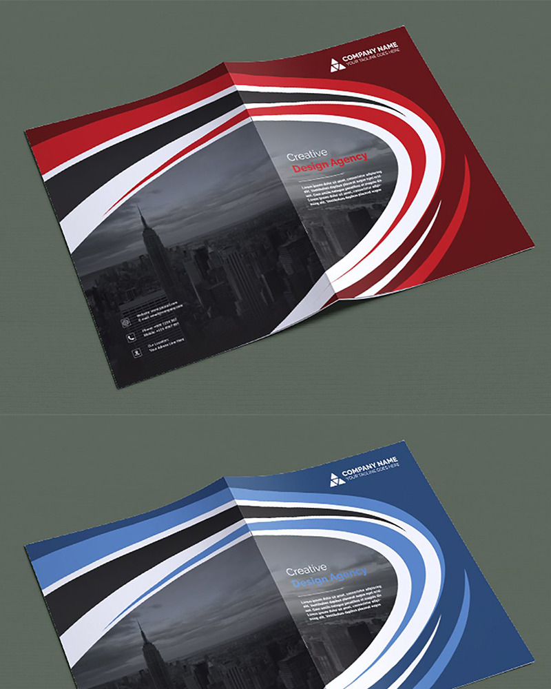 Curvy Bifold Brochure - Corporate Identity Template