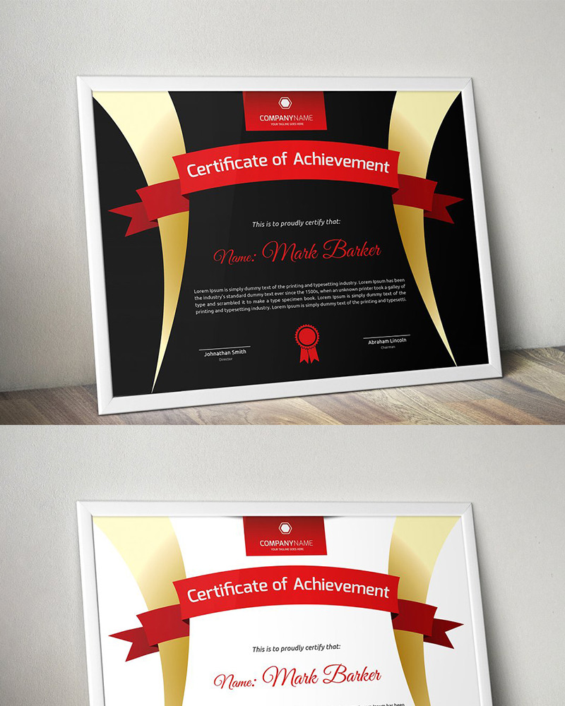 Elegant Ribbon Certificate Template #96071 - TemplateMonster