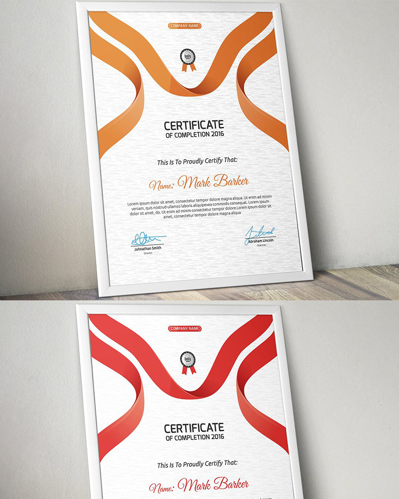 Ribbons Certificate Template #96074 - TemplateMonster