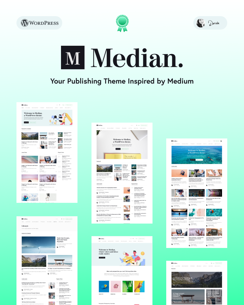 Median - Blog Inspired by Medium's Design WordPress Theme