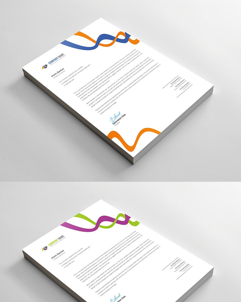 Wavy Letterhead - Corporate Identity Template