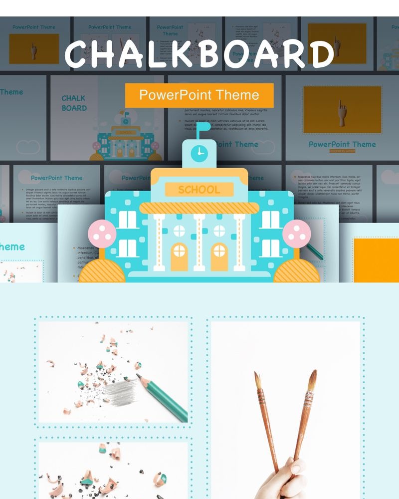 Chalkboard PowerPoint template #96350 - TemplateMonster