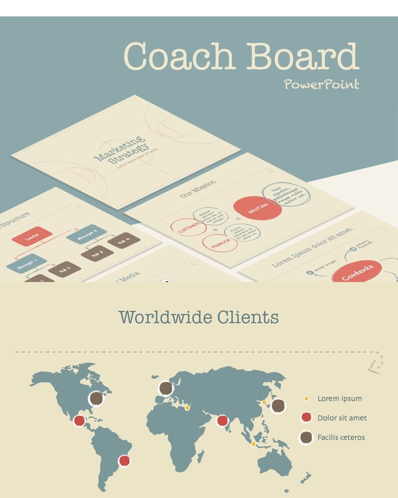 Coach Board PowerPoint template #96347 - TemplateMonster
