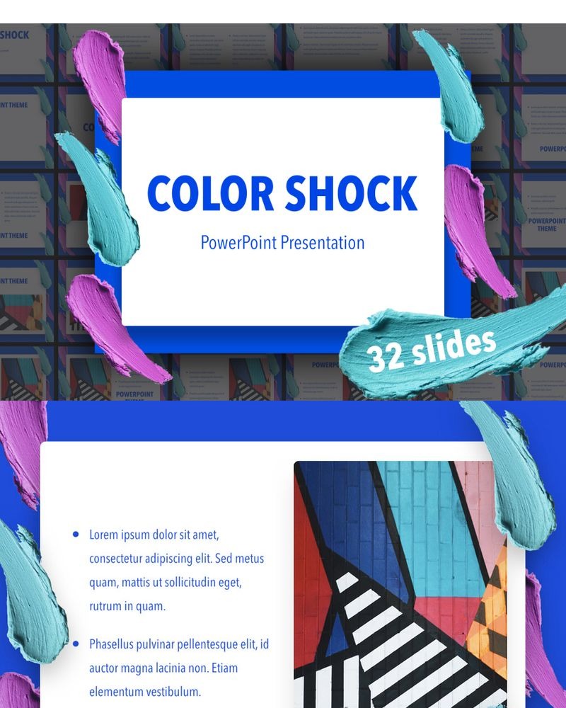 Color Shock PowerPoint template #96341 - TemplateMonster