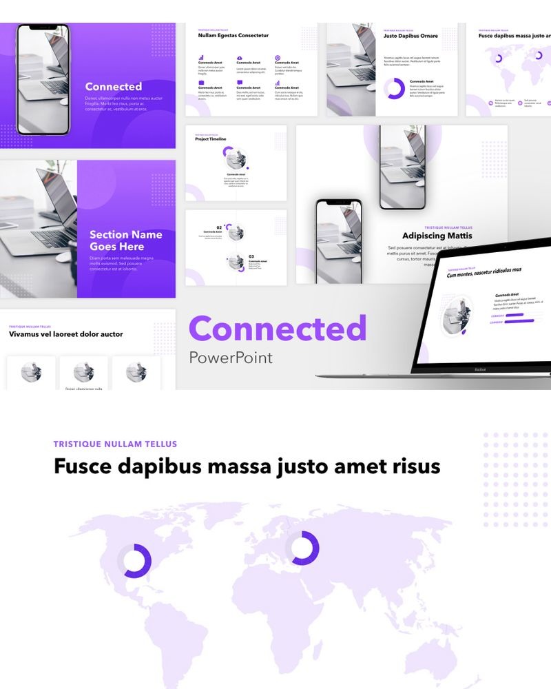 Connected PowerPoint template #96337 - TemplateMonster