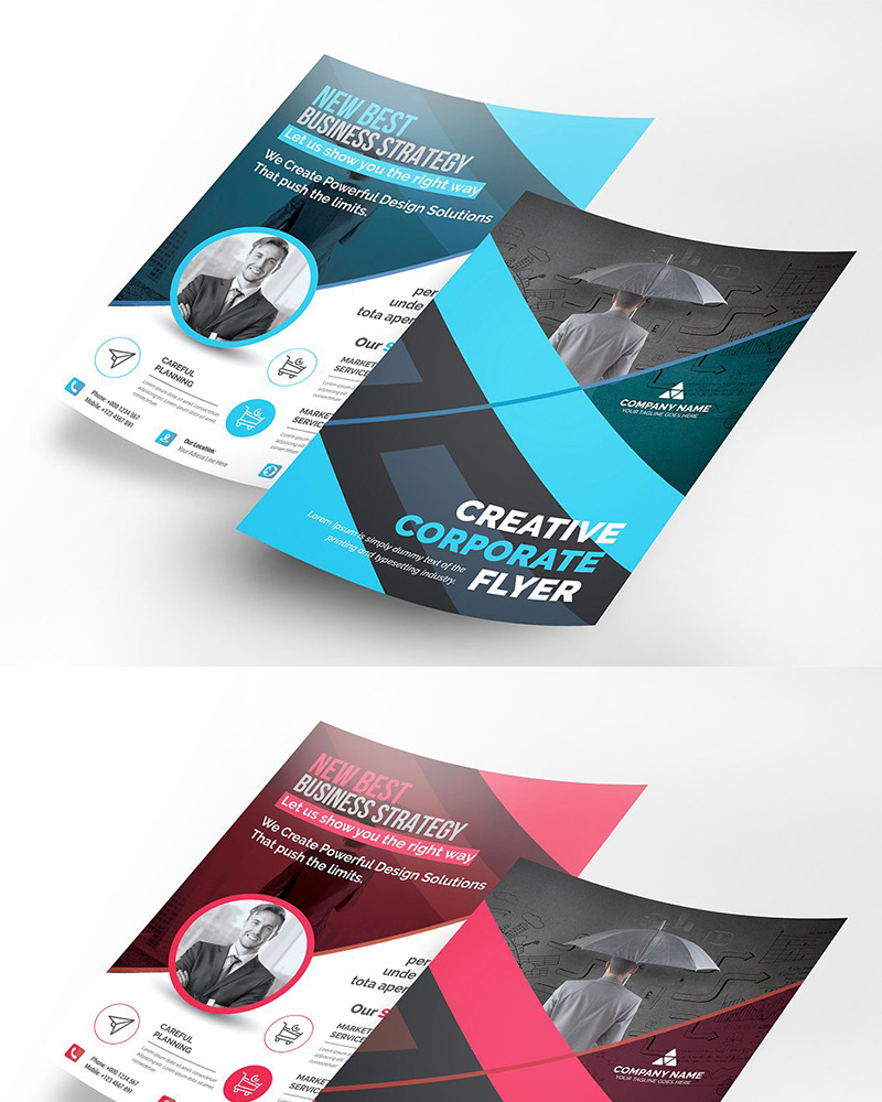 Modern Geometric Both Side Flyer - Corporate Identity Template