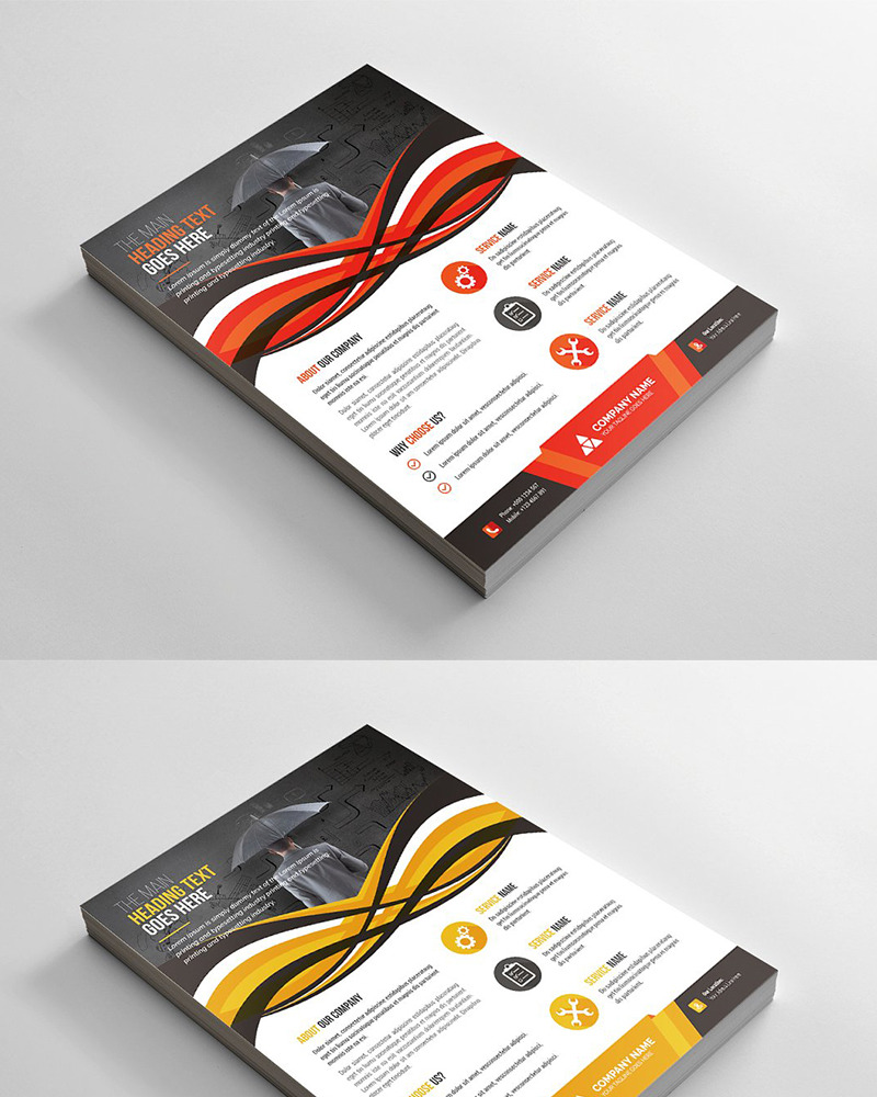Wavy Flyer - Corporate Identity Template - TemplateMonster