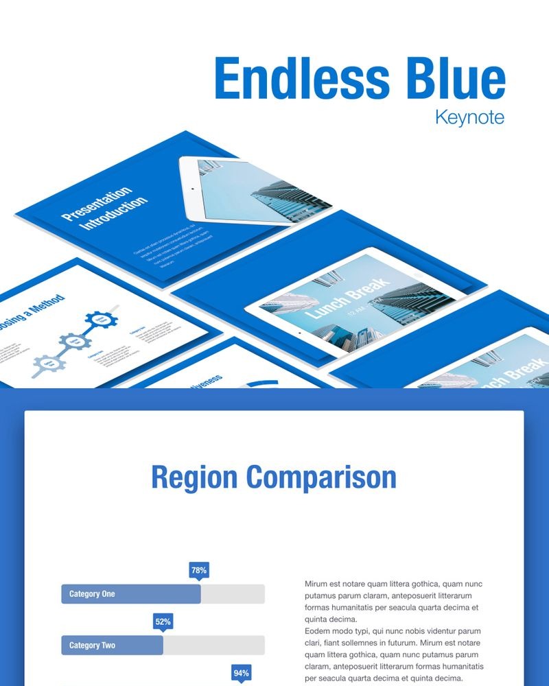 Endless Blue - Keynote template #96547 - TemplateMonster