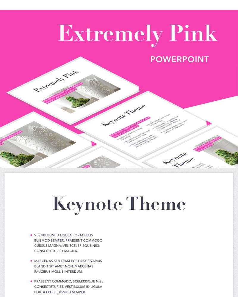 Extremely Pink PowerPoint template #96594 - TemplateMonster
