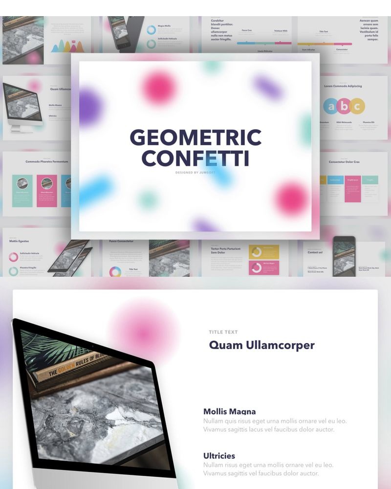 Geometric Confetti PowerPoint template - TemplateMonster