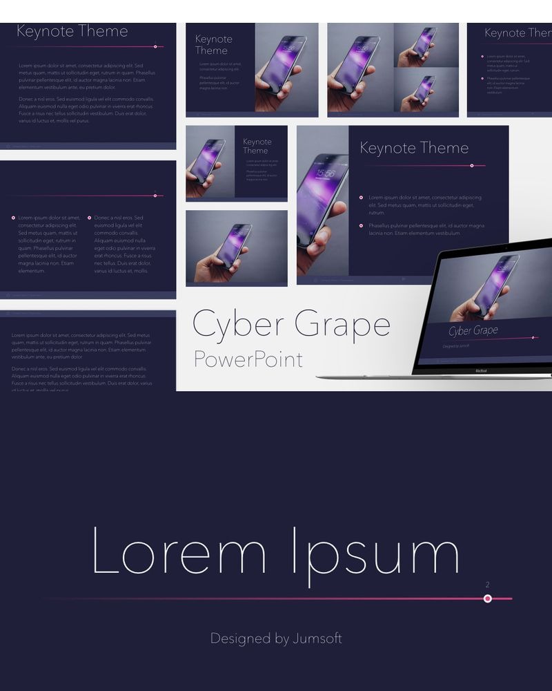 Plantilla de PowerPoint de uva cibernética - TemplateMonster