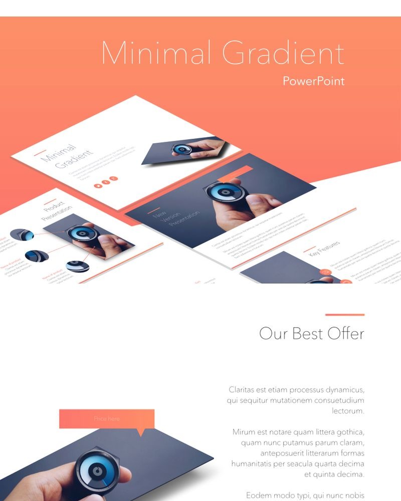 Minimal Gradient PowerPoint template - TemplateMonster