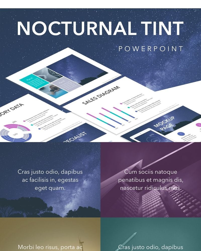 Nocturnal Tint PowerPoint template #96639 - TemplateMonster