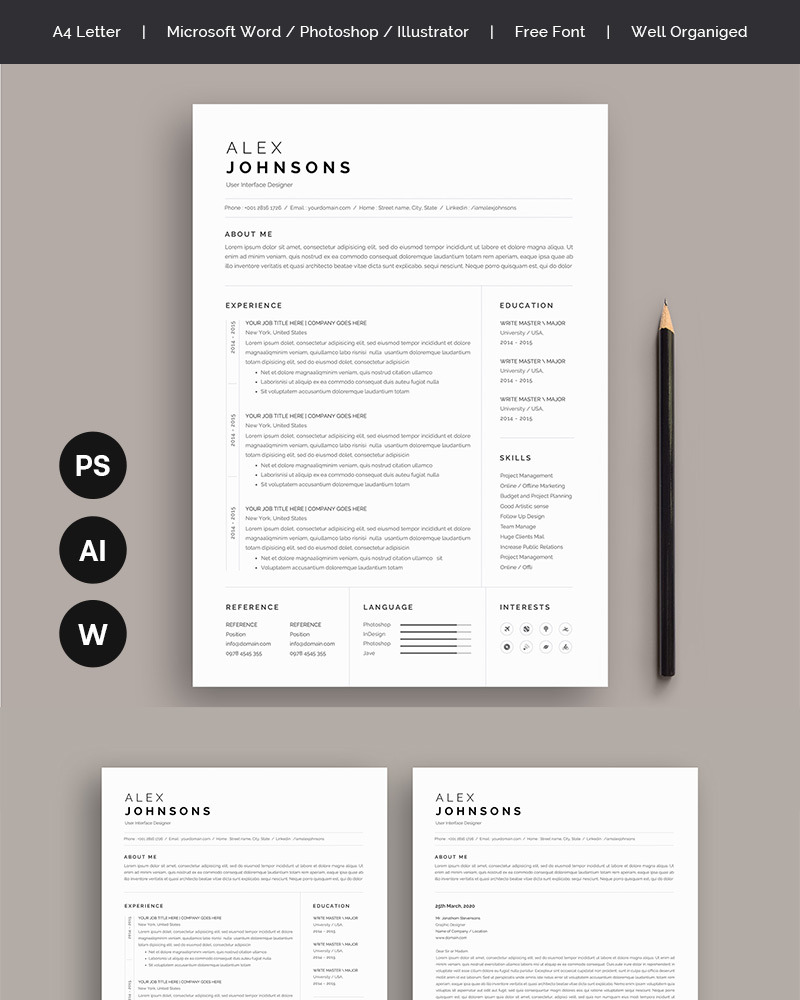 Alex Johnson Resume Template #96792 - TemplateMonster