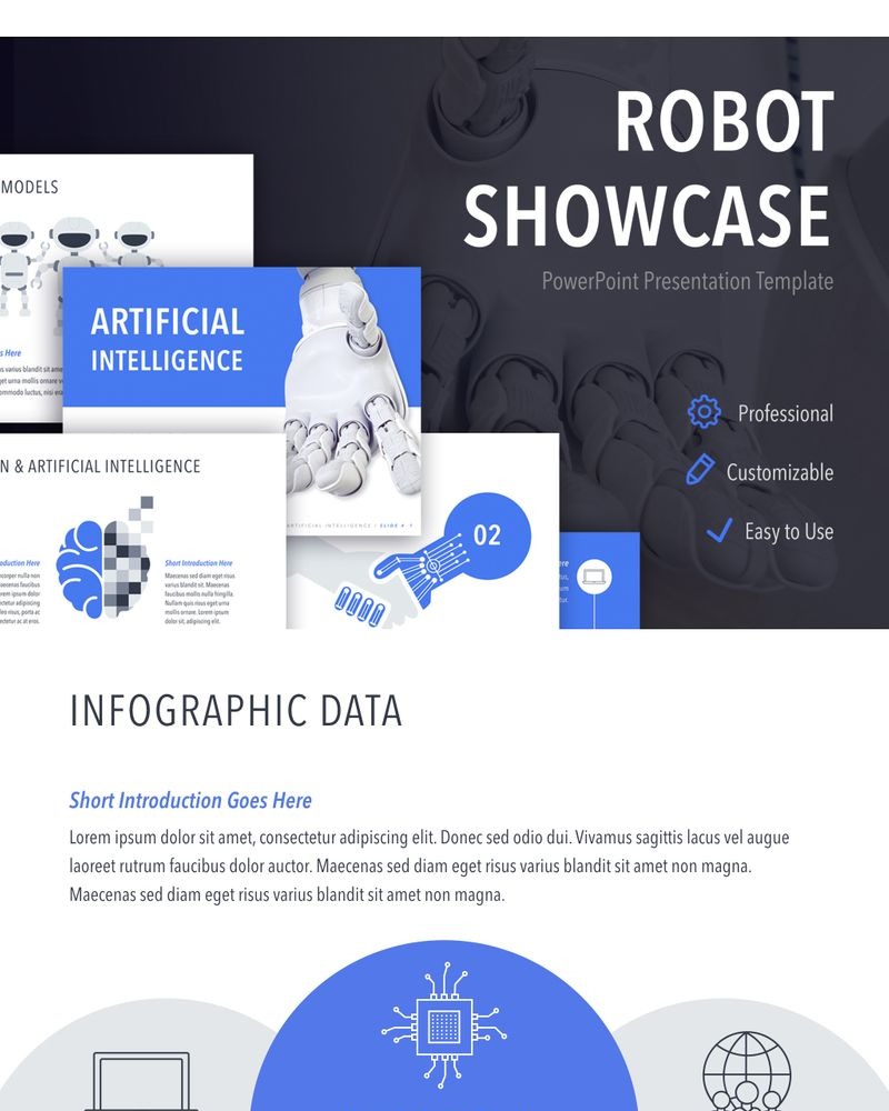 Robot Showcase PowerPoint template #96706 - TemplateMonster