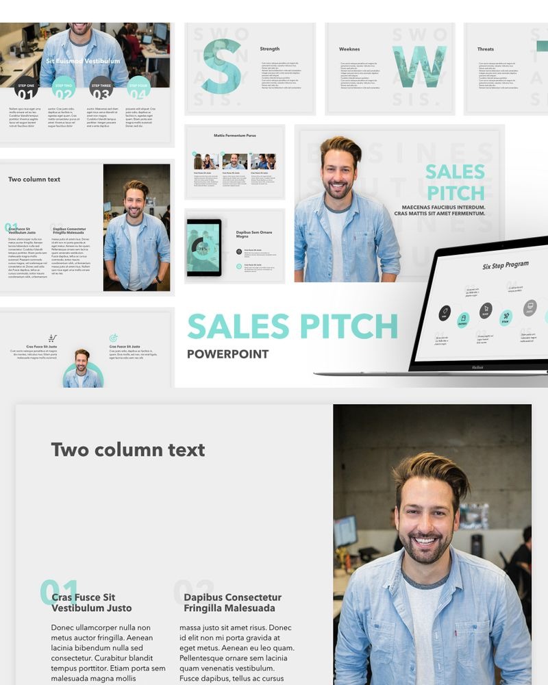 Sales Pitch PowerPoint template #96707 - TemplateMonster