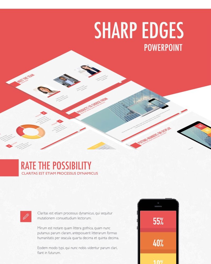 Sharp Edges PowerPoint template #96715 - TemplateMonster
