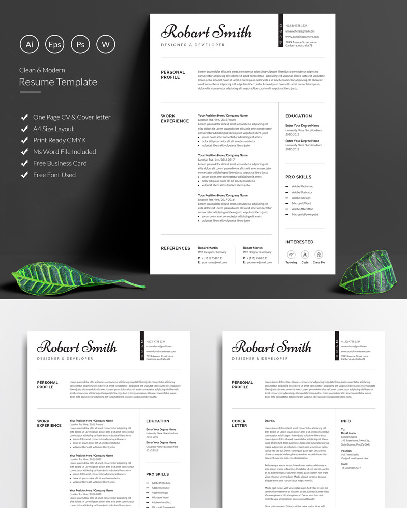 Smith Clean Resume Template #96781 - TemplateMonster