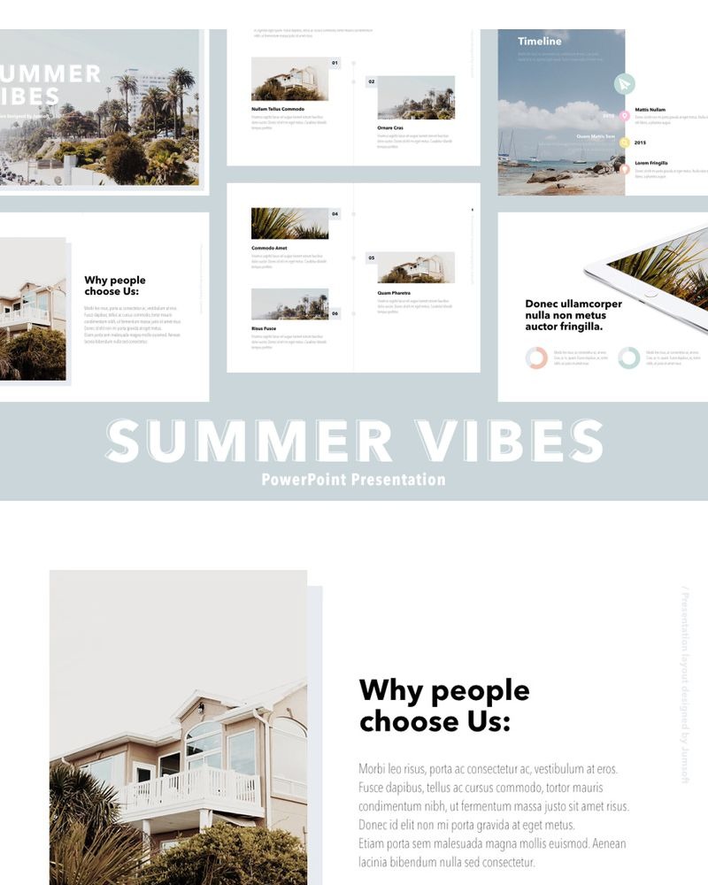Summer Vibes PowerPoint template #96735 - TemplateMonster