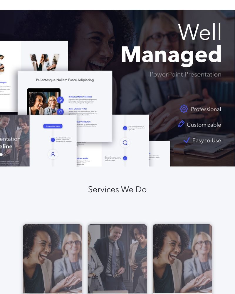 Well Managed PowerPoint template #96719 - TemplateMonster