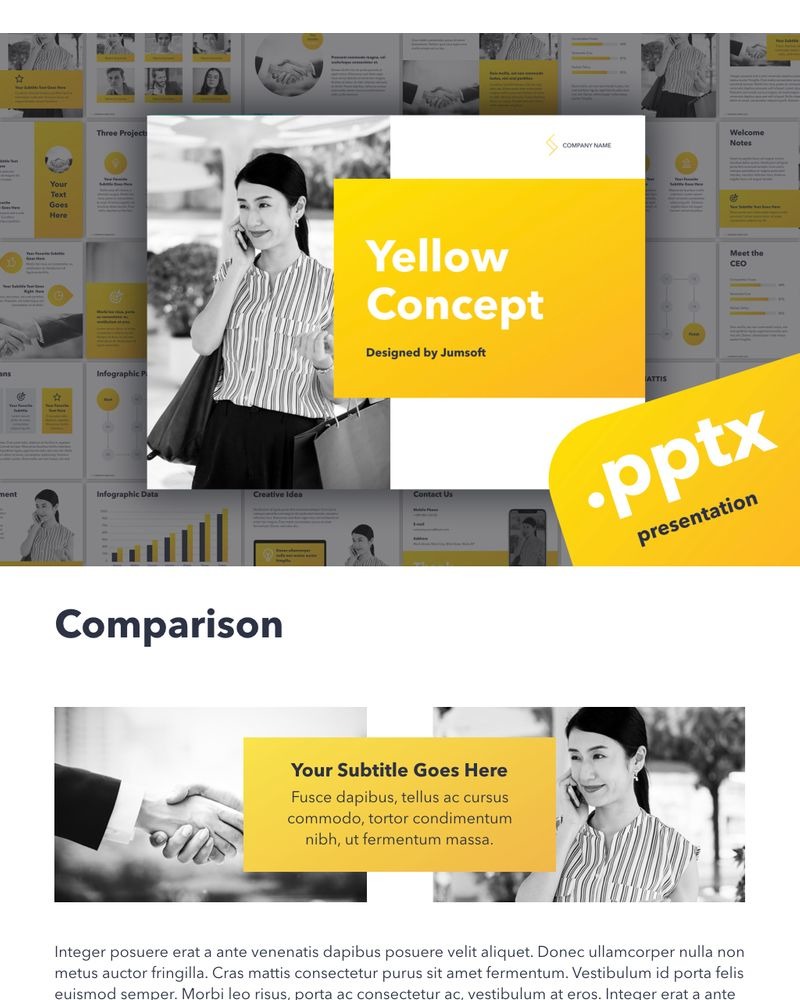 Yellow Concept PowerPoint template #96728 - TemplateMonster