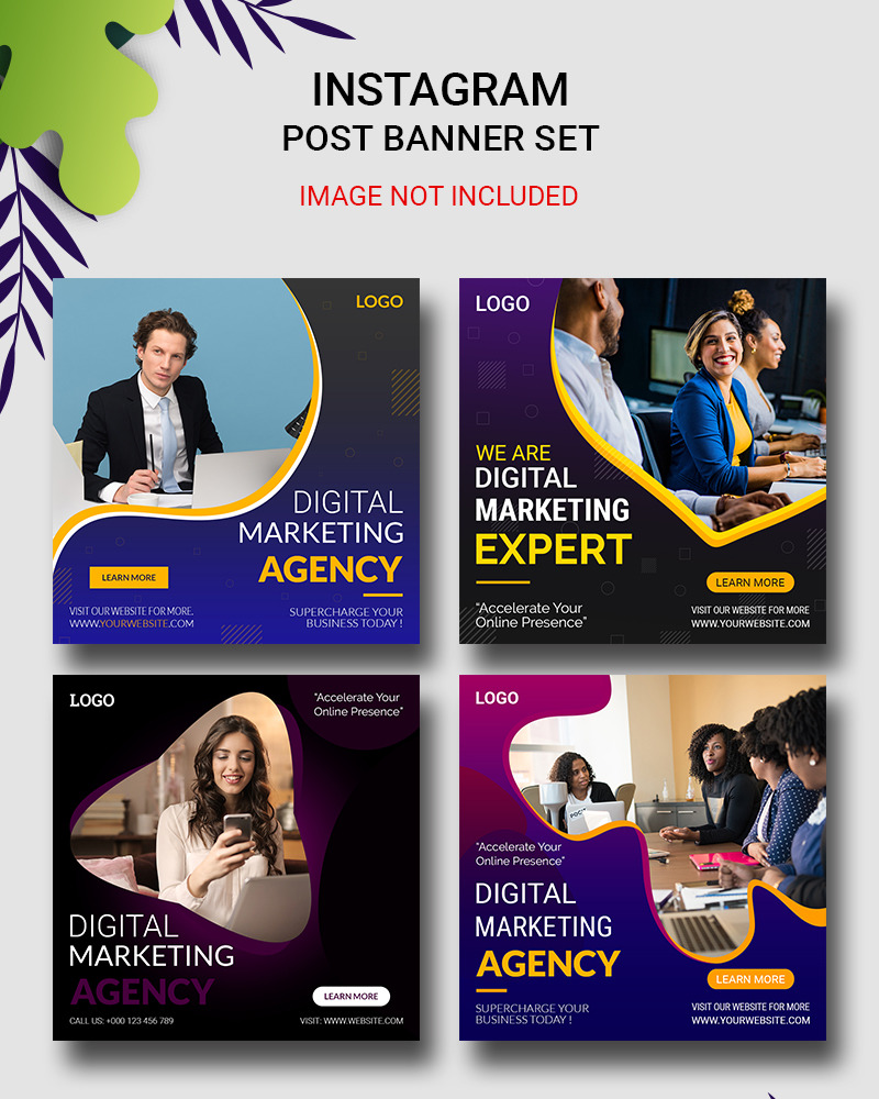 Instagram post Banner Set Social Media Template