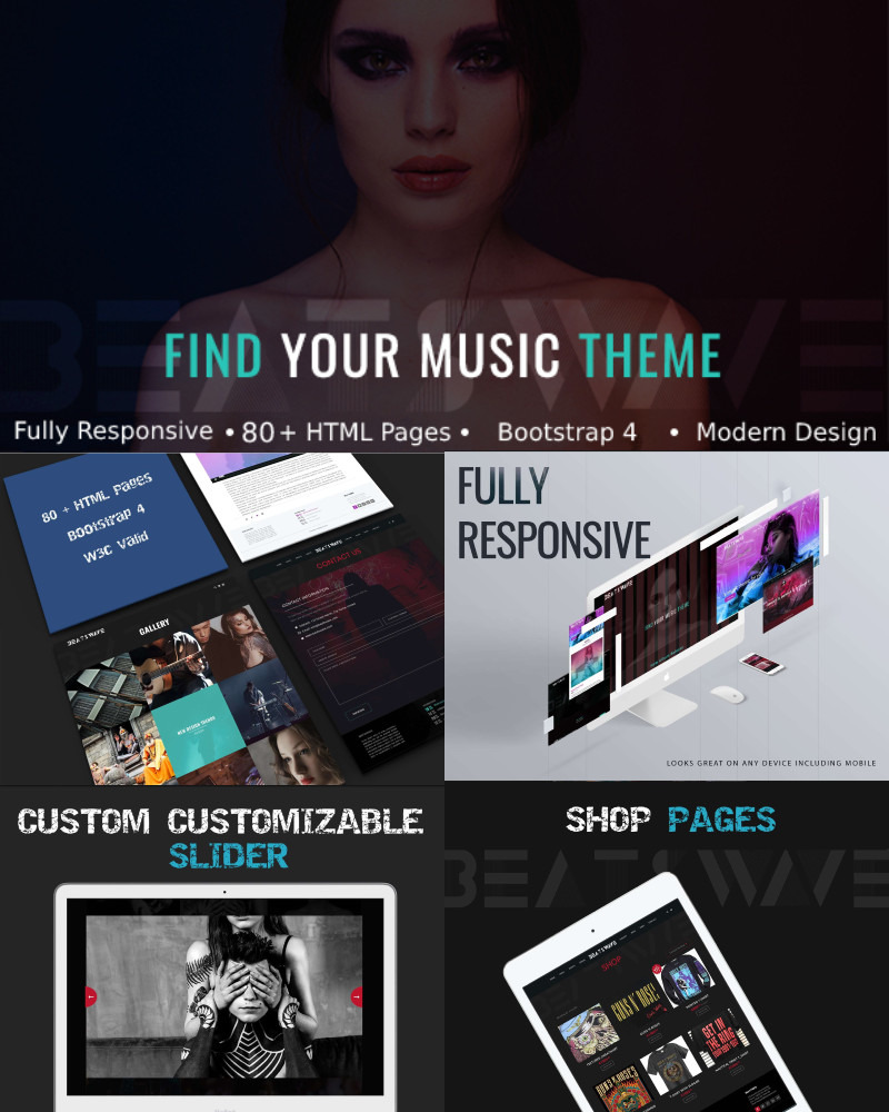 BeatsWave - Creative Music HTML #96971 - TemplateMonster