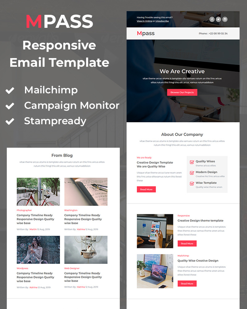 Mpass - Responsive Newsletter Template - TemplateMonster