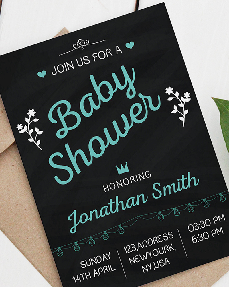 Chalkboard Shower Invitation - Corporate Identity Template