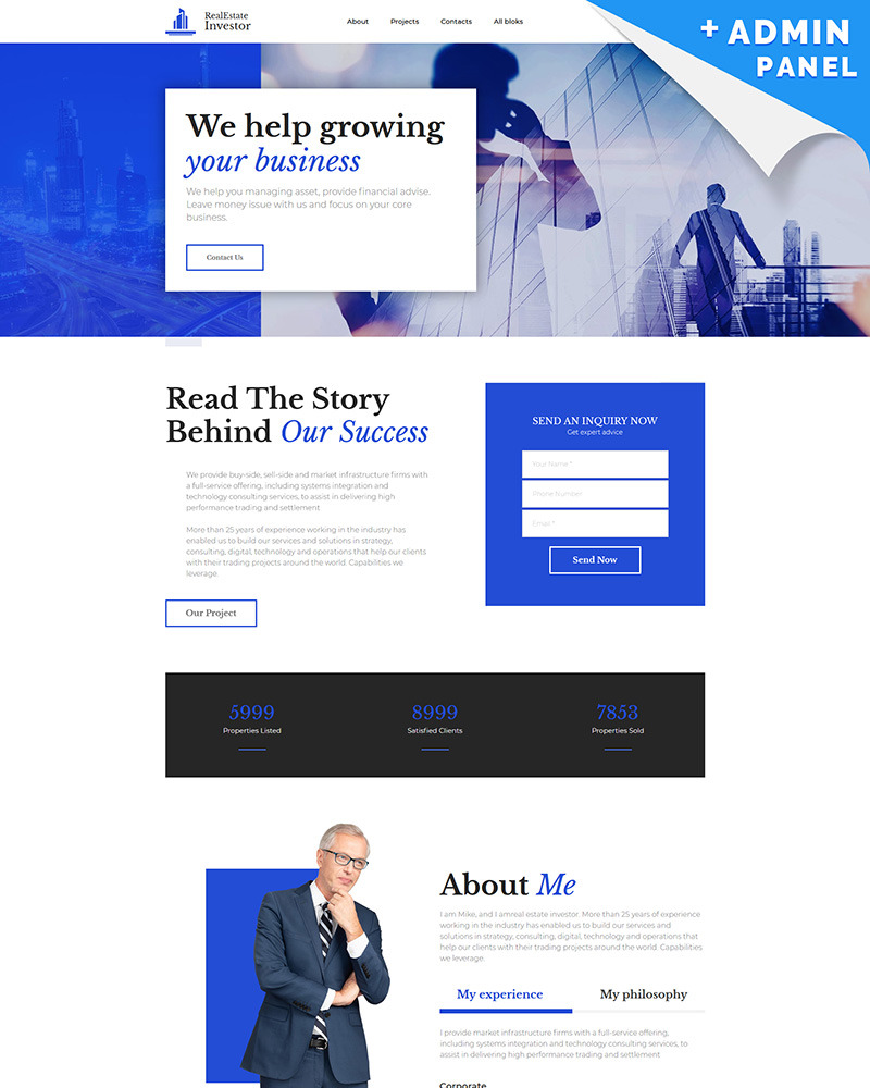 Real Estate Investor Landing Page Template - TemplateMonster