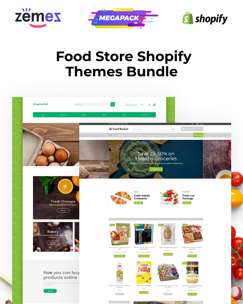 Shopify Themes for Food Bundle with Responsive Design