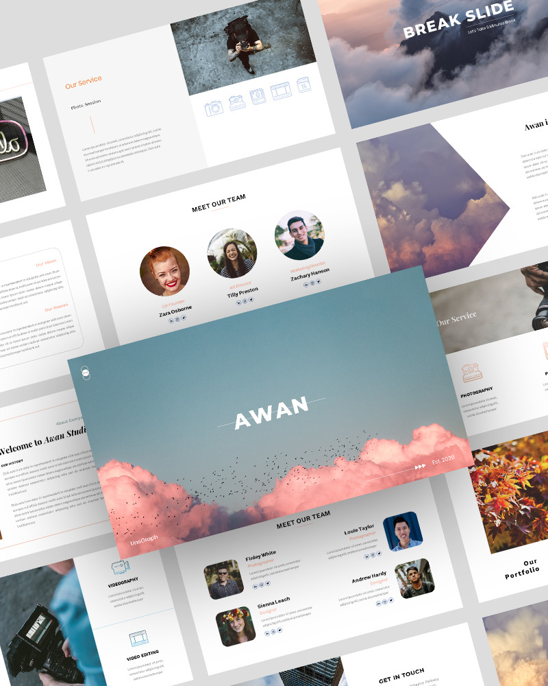 Awan - PowerPoint template #97203 - TemplateMonster