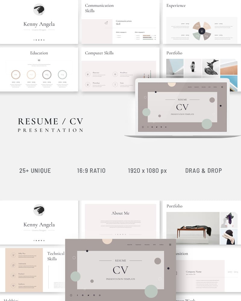 Resume CV Presentation Template Google Slides