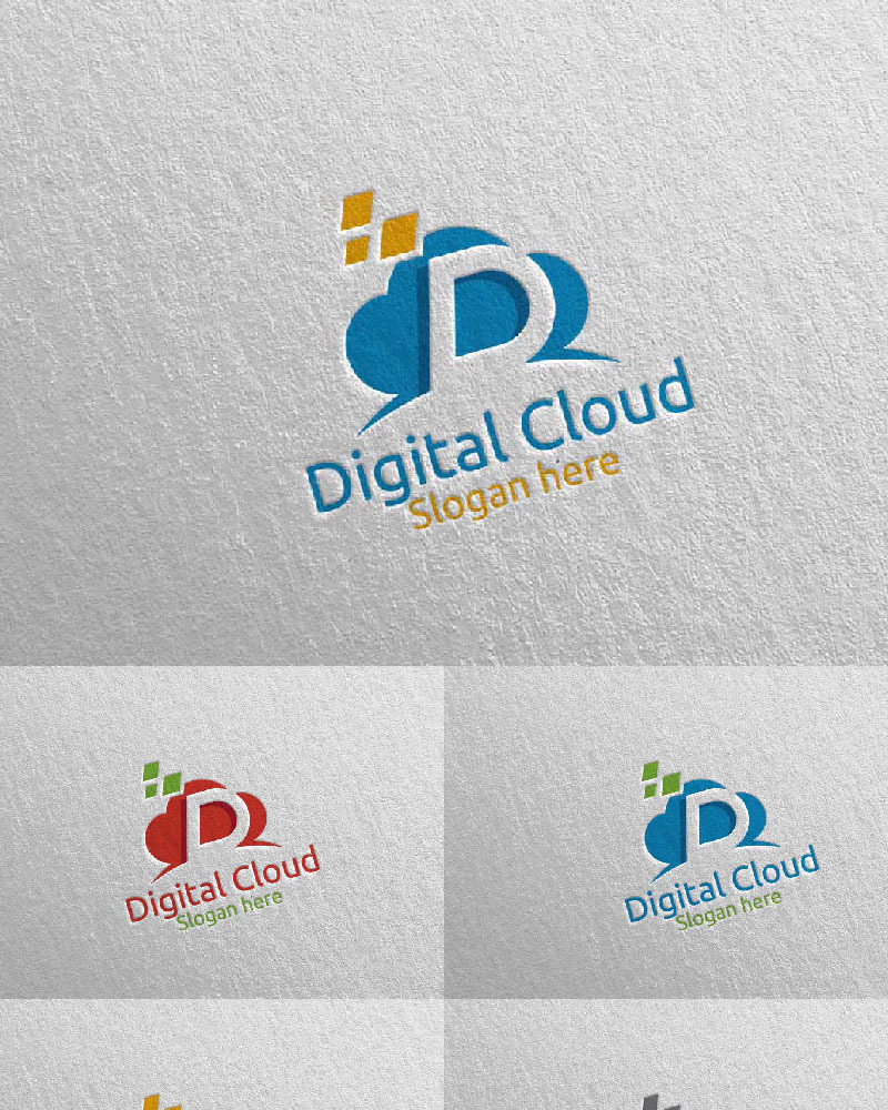 Digital Cloud Letter D for Digital Marketing 76 Logo Template