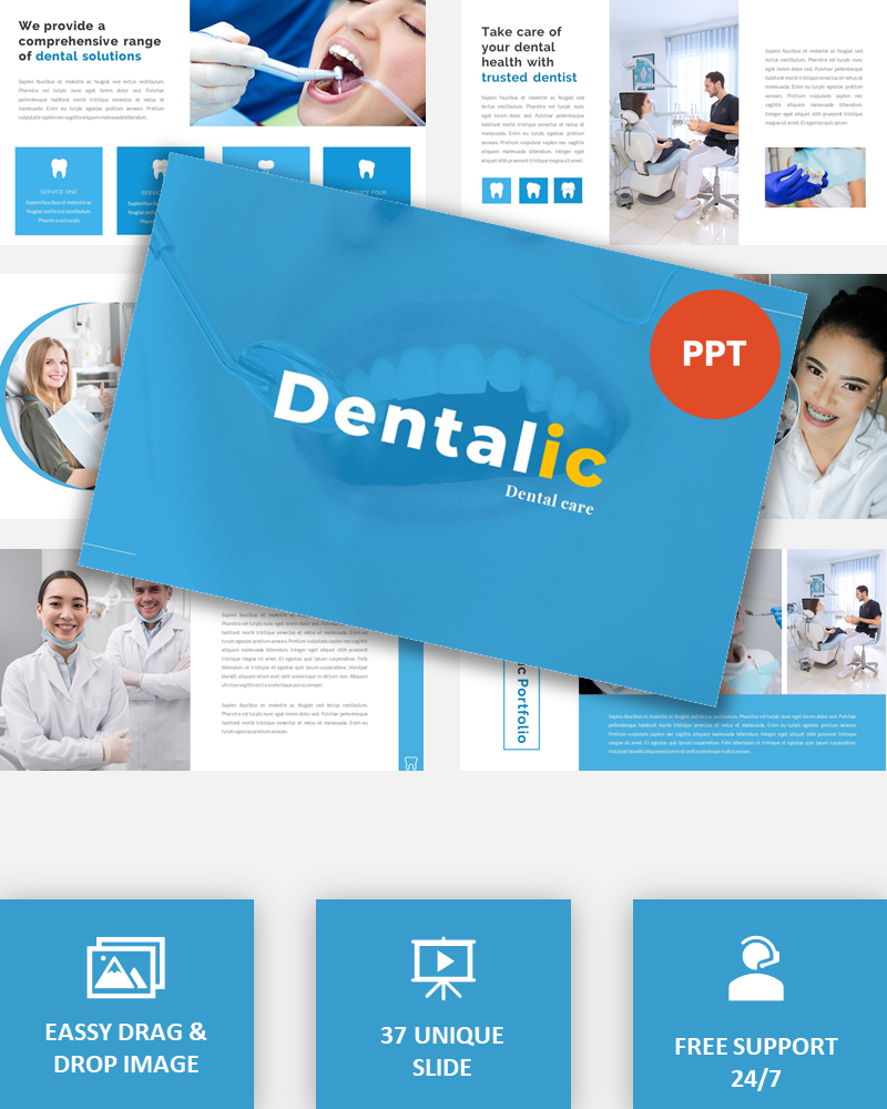 Dentalic - Dental Care PowerPoint template - TemplateMonster
