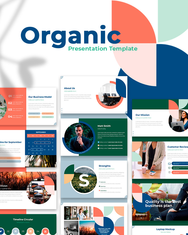 Organic Presentation PowerPoint template - TemplateMonster