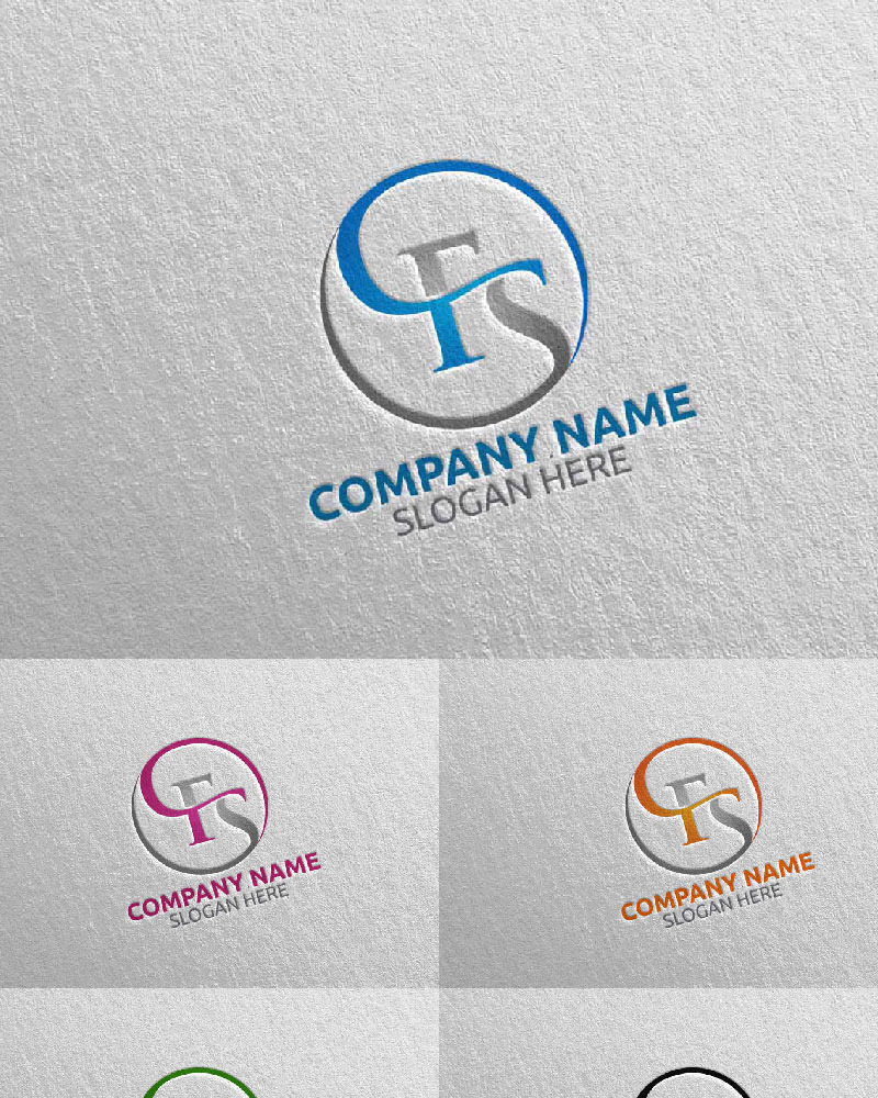Letter F, S, FS Design 14 Logo Template - TemplateMonster
