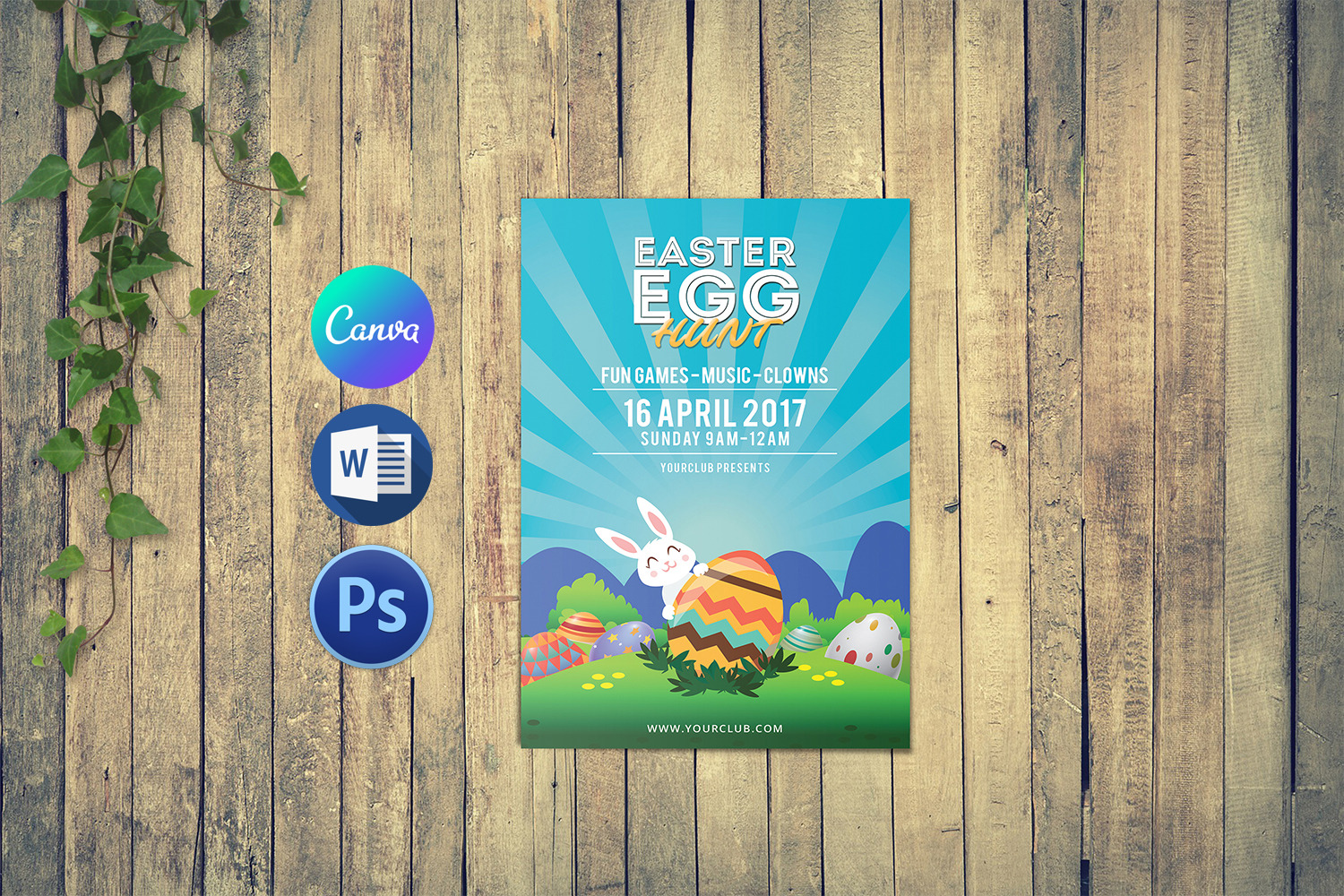 Easter Party Invitation Flyer Printable Template
