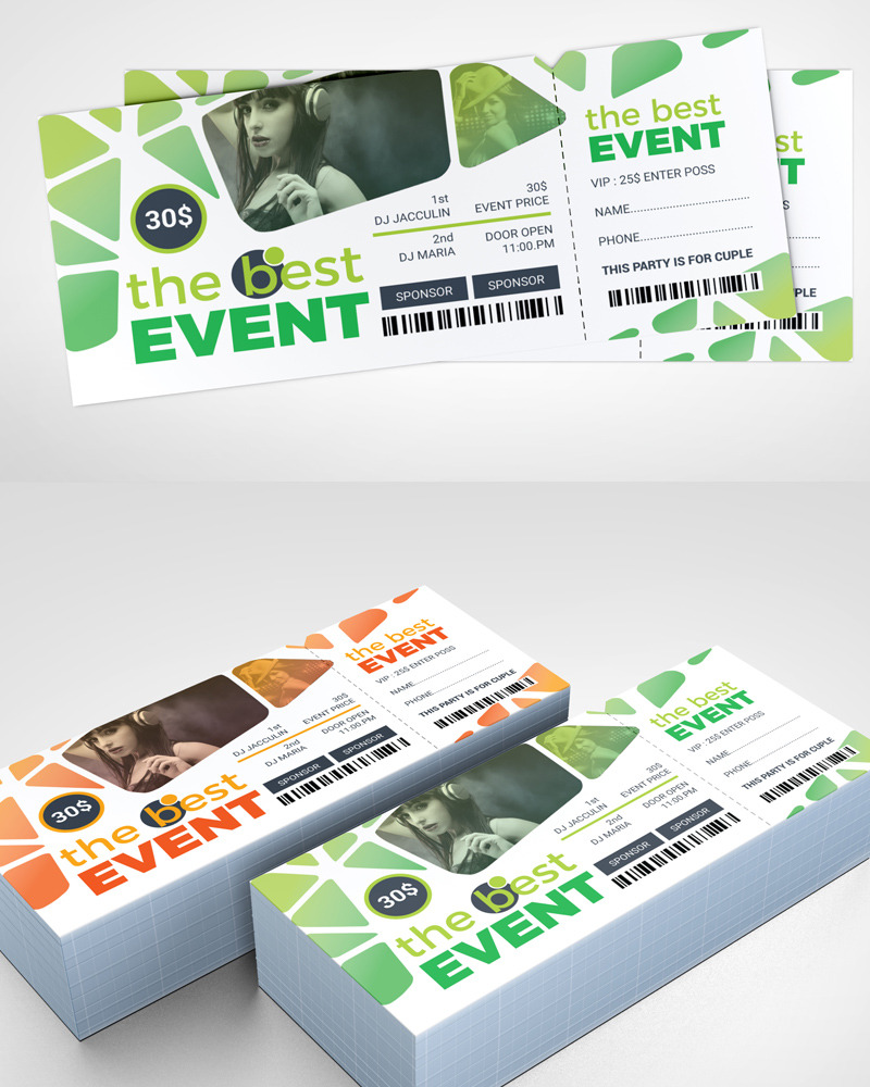Event Ticket for party - Corporate Identity Template