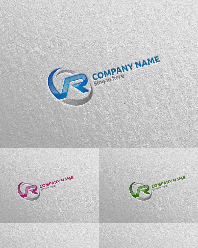 Letter V, R, VR Design 70 Logo Template - TemplateMonster