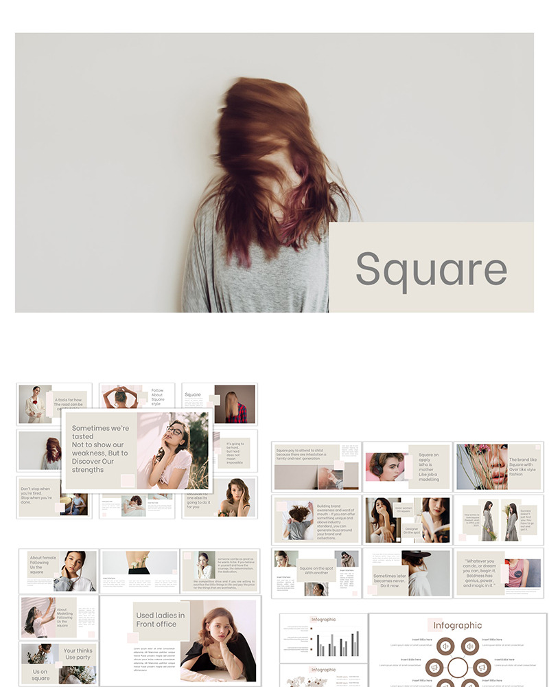 Square PowerPoint template #97770 - TemplateMonster