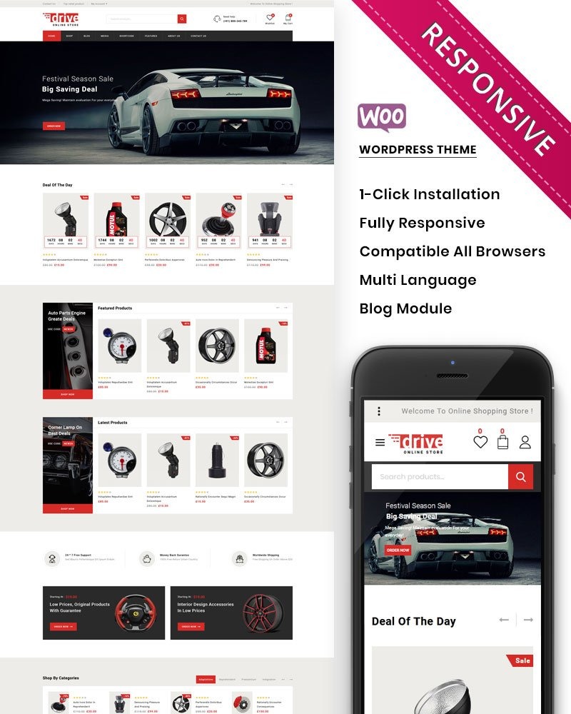 Drive - The Online Autoparts Store Premium WooCommerce Theme #97876